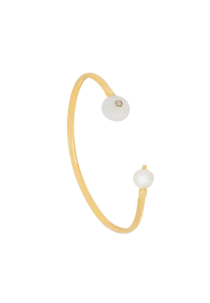 LAVANI JEWELS Rhea Open Bracelet With Moonstone And Diamond Accent