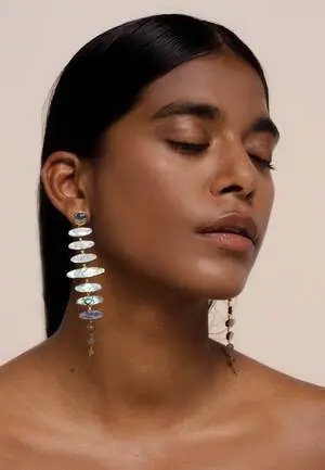 LAVANI JEWELS Lavani Jewels Zenith Abalone And Labradorite Drop Earrings