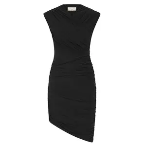 CELESTINE & MAE Calla Mini Dress With Asymmetrical Hem - Black