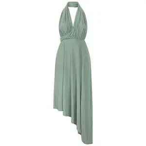 CELESTINE & MAE Sage Halterneck Midi Dress - Green