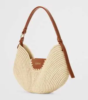 Loewe X Paula's Ibiza Medium Raffia Swing Shoulder Bag - Beige