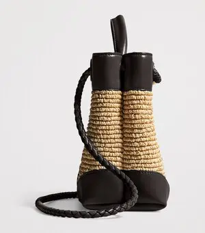 Bottega Veneta Small Raffia Andiamo Top-handle Bag