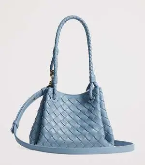 Bottega Veneta Small Leather Parachute Shoulder Bag - Grey