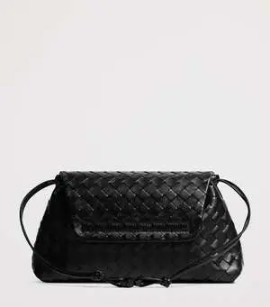 Bottega Veneta Leather Giorno Shoulder Bag - Gold