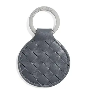 Bottega Veneta Leather Intrecciato Keyring - Black