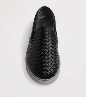 Bottega Veneta Serena Slip-on Sneakers In Intrecciato Calfskin - Black