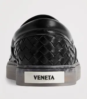 Bottega Veneta Serena Slip-on Sneakers In Intrecciato Calfskin - Black