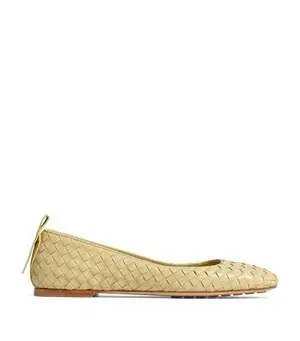 Bottega Veneta Lambskin Charlotte Ballet Flats - Yellow