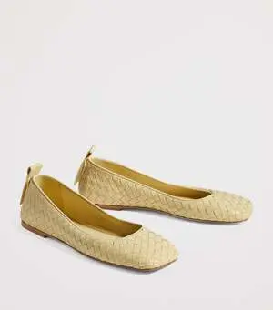 Bottega Veneta Lambskin Charlotte Ballet Flats - Yellow