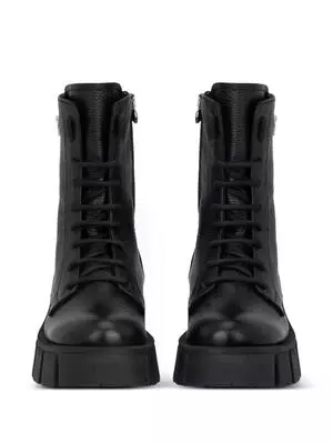 Philipp Plein Logo Plaque Combat Boots