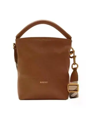 Burberry Mini B Clip Bucket Bag In Calf Leather - Brown