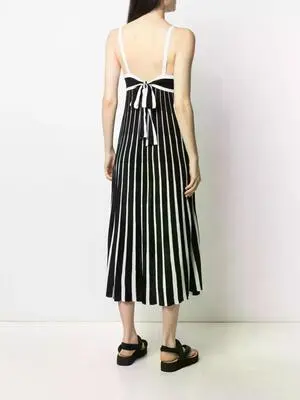 Red Valentino Knitted Striped Midi Dress