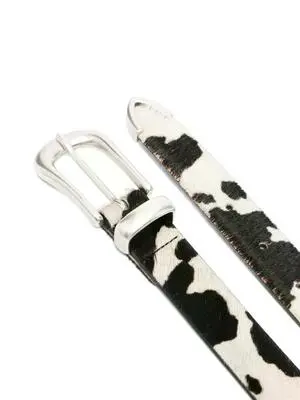 SECOND / LAYER Doc Cow-print Pony-hair Belt