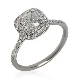 Tiffany & Co. 1.07 Ct Cushion Diamond Double Halo Engagement Ring