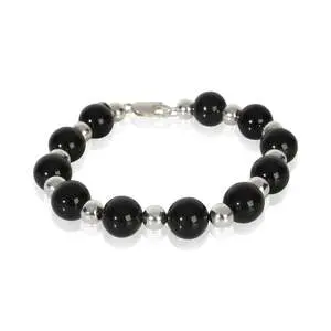 Tiffany & Co. Sterling Silver Onyx Bead Bracelet - Sterling_silver