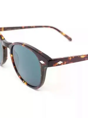 LESCA Tortoiseshell Round-frame Sunglasses