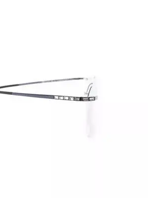 STEPPER EYEWEAR Crystal-embellished Rimless Eyeglasses - Blue