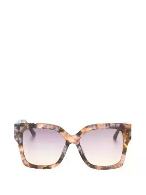 Ted Baker London Tortoiseshell-effect Geometric-frame Sunglasses - Brown