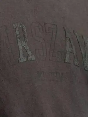 MISBHV Washed Black Cotton Distressed Logo T-shirt