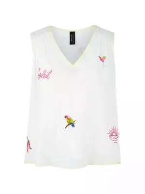 MARCCAIN Embroidered V-neck Blouse