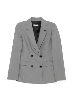NINA 14.7 Micro-check Double-breasted Blazer