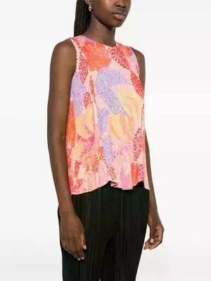 Issey Miyake Sleeveless Floral Top - Pink
