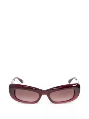 Balenciaga Diva Rectangle Sunglasses - Red