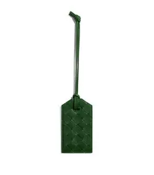 Bottega Veneta Leather Intrecciato Luggage Tag - Green