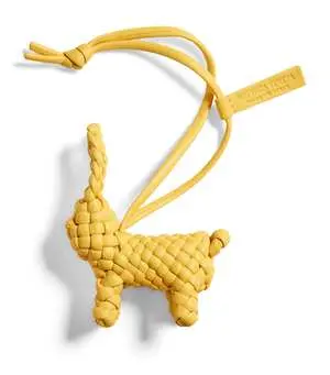 Bottega Veneta Intrecciato Leather Rabbit Charm - Yellow