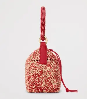 Loewe X Paula's Ibiza Raffia Cala Pouch - Red