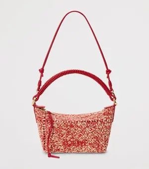 Loewe X Paula's Ibiza Raffia Cala Pouch - Red
