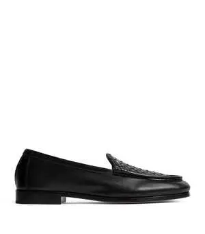Bottega Veneta Leather Loafers With Intrecciato Weave