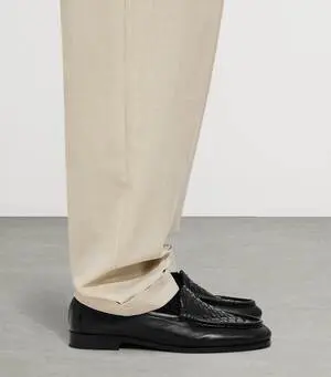 Bottega Veneta Leather Loafers With Intrecciato Weave