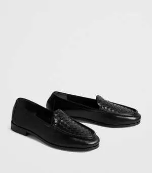 Bottega Veneta Leather Loafers With Intrecciato Weave