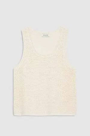 ANINE BING Arie Textured Knit Tank - Ivory