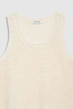 ANINE BING Arie Textured Knit Tank - Ivory