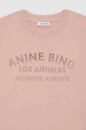 ANINE BING Ivan Long Sleeve Melrose Stencil Tee