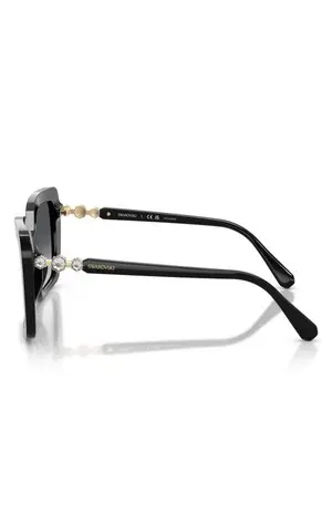 SWAROVSKI Polarized Butterfly Sunglasses - Black/gradient Grey Polar