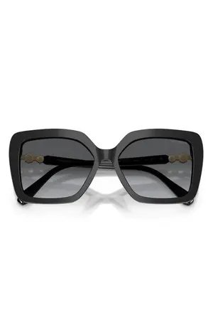 SWAROVSKI Polarized Butterfly Sunglasses - Black/gradient Grey Polar