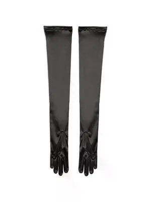 ROOM76 Opera-length Gloves In Satin Finish - Black
