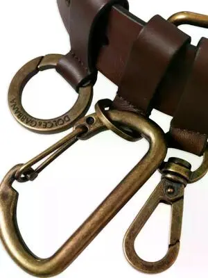 Dolce & Gabbana Leather Belt With Brass Buckle