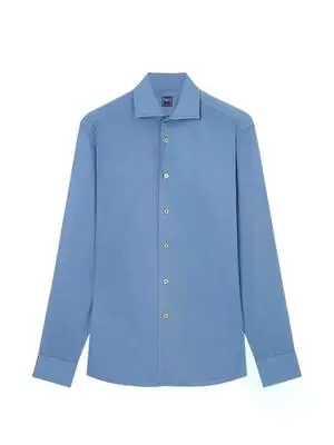 Fedeli Sean Long-sleeve Button-down Shirt - Blue