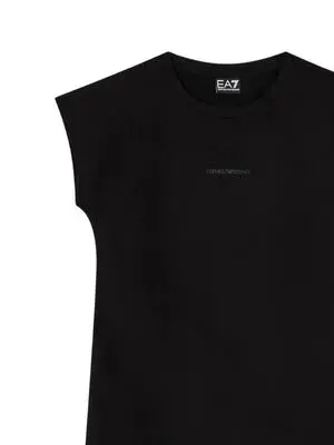 EA7 Emporio Armani Logo Appliqué Side-slit Dress