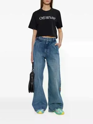 Off-White Cropped Logo T-shirt