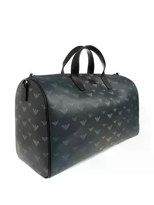 Emporio Armani Monogram Print Canvas Duffle Bag