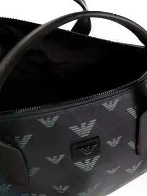 Emporio Armani Monogram Print Canvas Duffle Bag