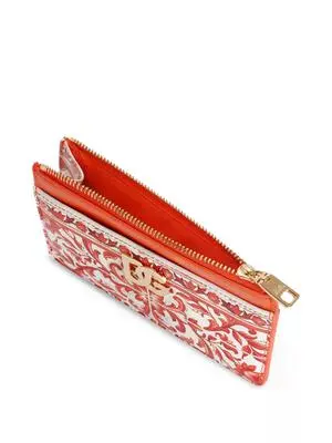 Dolce & Gabbana Majolica-print 3.5 Calfskin Card Holder - Red
