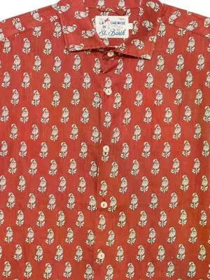 MC2 SAINT BARTH Pamplona Floral-print Linen Shirt - Red