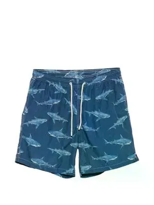 MC2 SAINT BARTH Shark Print Swim Shorts - Blue