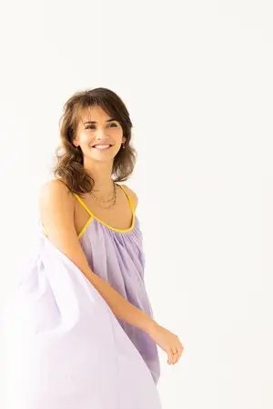 SALUA Cotton Lounge Dress - Lilac/yellow